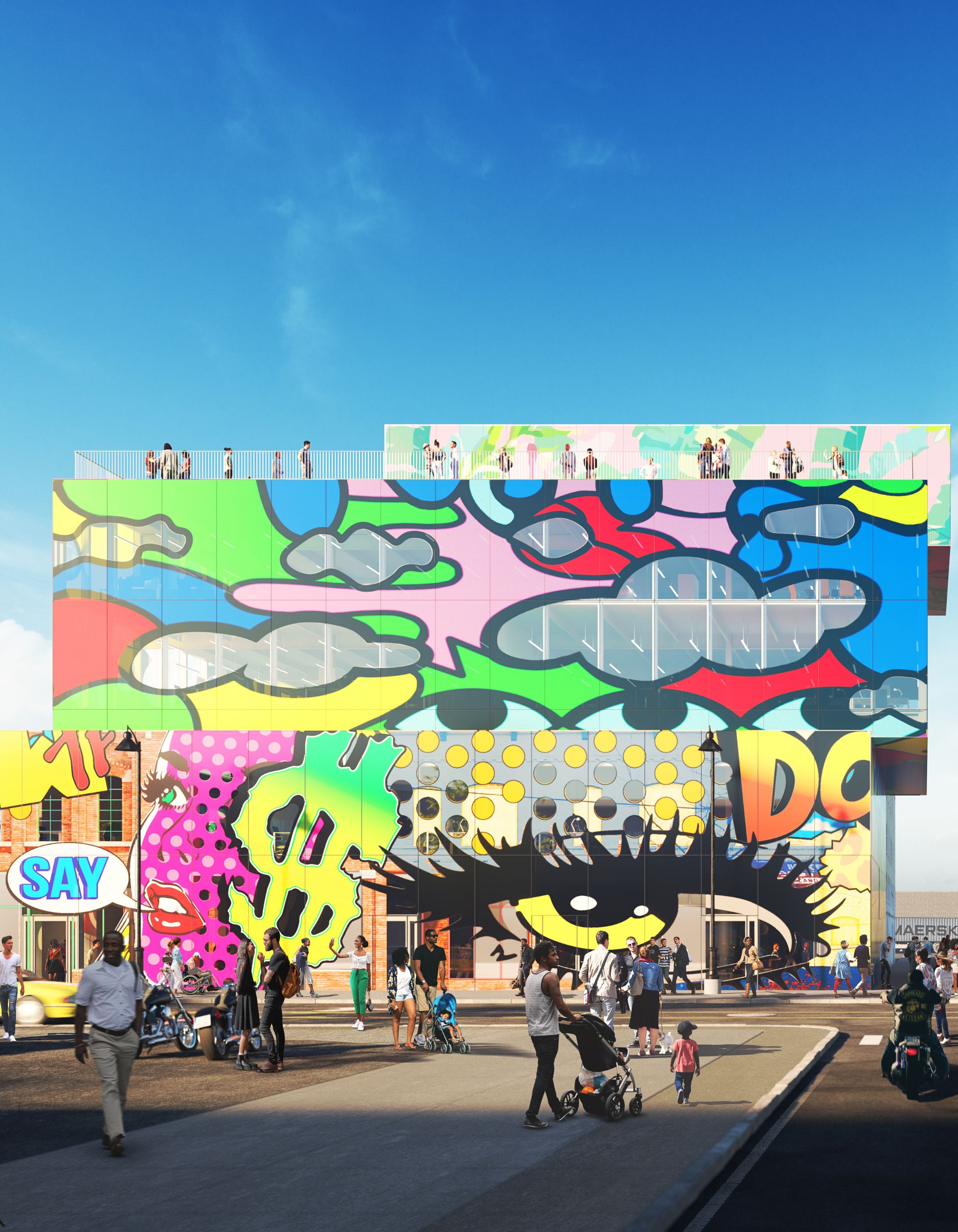 A beautifully designed glass mural by MVRDV that showcases artistic and ...